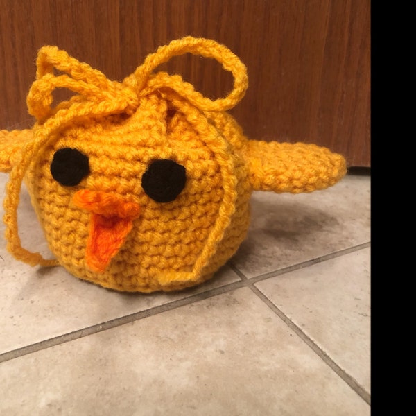 Crochet Baby Chick Drawstring Bag / Sack PATTERN PDF - Treat Bag ...