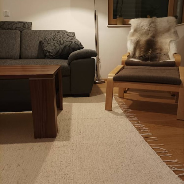 Large Cream Rug, Bedroom Rug, Cotton Rug, Living Room Rug, Bohemian ...