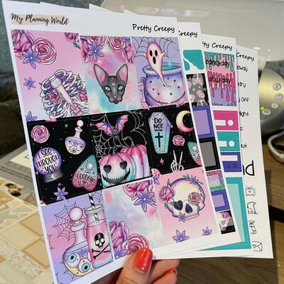 Pretty Creepy Clipart Bundle Cute Halloween Digital Paper / Clipart ...