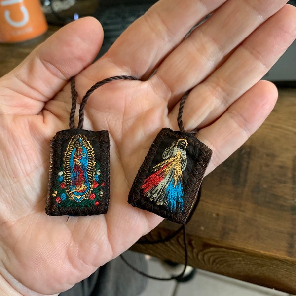 Catholic Scapular (brown/blue Scapular Necklace Religious Gift Catholic ...