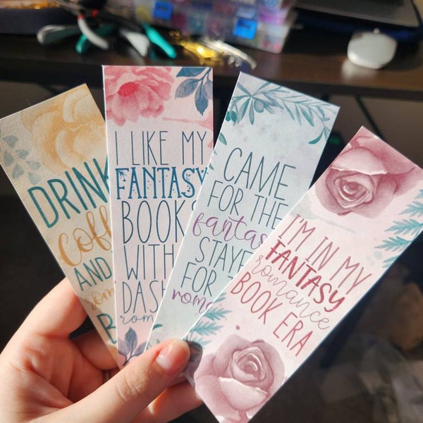 Romantasy Reader | Fantasy Romance Reader Bookmarks Digital Printable ...