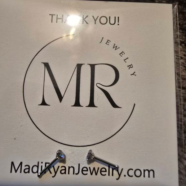 18G 2mm-4mm Threadless Flat Back Earring Nose Stud Cartilage Earring ...