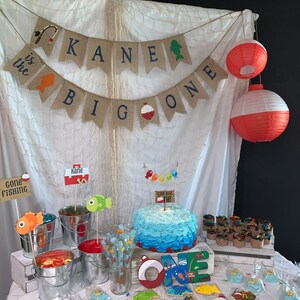 Fishing First Birthday, the Big One Birthday, Fish Birthday Decorations ...