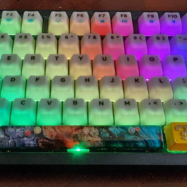 Black Crystal Clear RGB CSA Keycap Set 143 Pc for Mechanical Keyboard ...