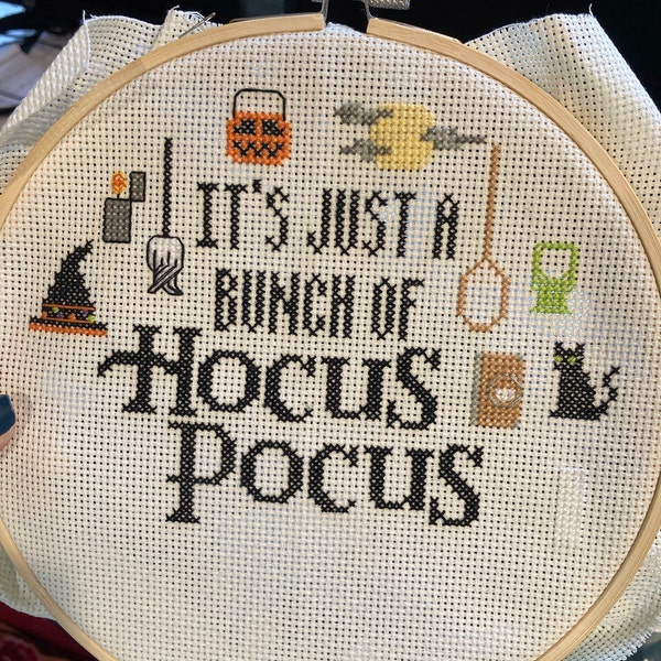 It's Just a Bunch of Hocus Pocus Circle Cross Stitch Pattern | PATTERN ...
