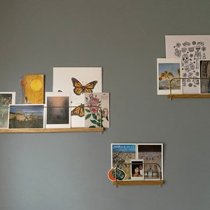 Photo Polaroid & Postcard Shelf in Solid Chestnut Wood and - Etsy