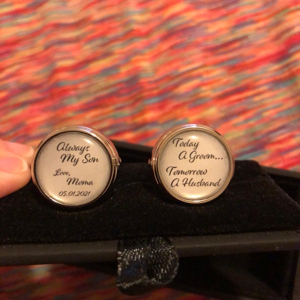 Personalized Cufflinks Today A Groom Handmade Cuff Links for Grooms ...