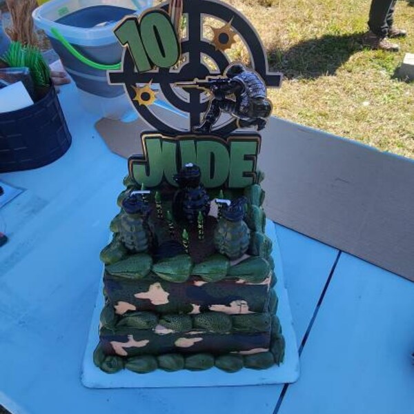 Military Cake Topper, Gamer Cake Topper, Video Game Birthday Cake ...