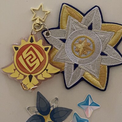 Albedo Geo Vision Keychain Set Zhongli Genshin Impact Aether - Etsy