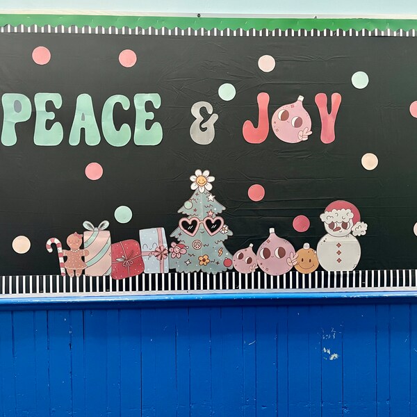 Groovy Christmas Bulletin Board Kit Winter Classroom Decor - Etsy