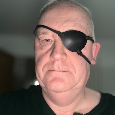 Eye Patch, Leather Eye Patch, Man Eye Patch, Snakes Eye Patch, Black ...