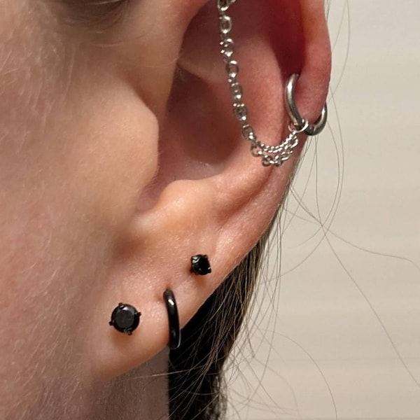 Simple Industrial Barbell Double Chain (only) for Piercing, Helix Chain ...