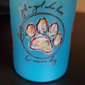 Just A Girl Who Loves Her Rescue Dog Sticker, Quotes Sticker, Dog Lover ...