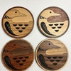 Wood Inlay Birds Coaster Set of 4 Chickadees. Animal Coasters Home ...