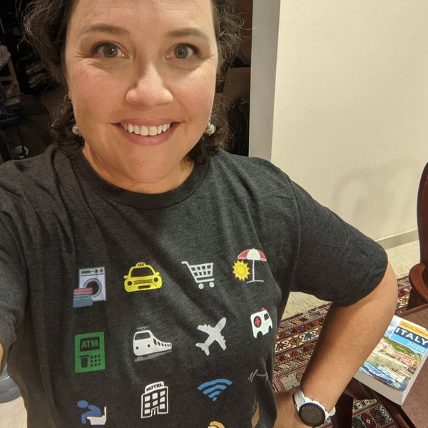 Travel Icon Shirt / Over Seas Vacation Tshirt / Tourist Translator ...