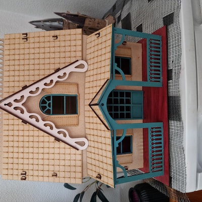 Plain Blank Make Your Own MDF Dolls House Kit Miniature Doll House 1:12 ...