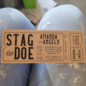 Stag and Doe - Vintage Ticket Design - Etsy Canada