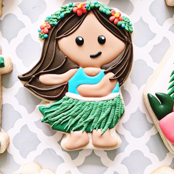 Hula Girl or Hawaiian Girl Cookie Cutter and Fondant Cutter and Clay ...