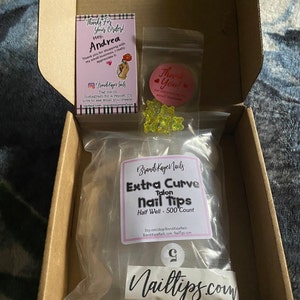 The Flojo Curve 100 Pcs 90s Extra Curve Talon Nail Tips Full Well Taper ...