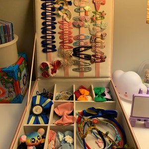 Girl's Hair Accessory Storage Box, Hair Clip Holder, Accessory ...