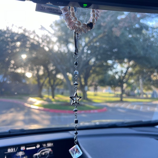Coastal Beach Shell Car Charm / Beach Decor / Car Accessory / Rear View ...