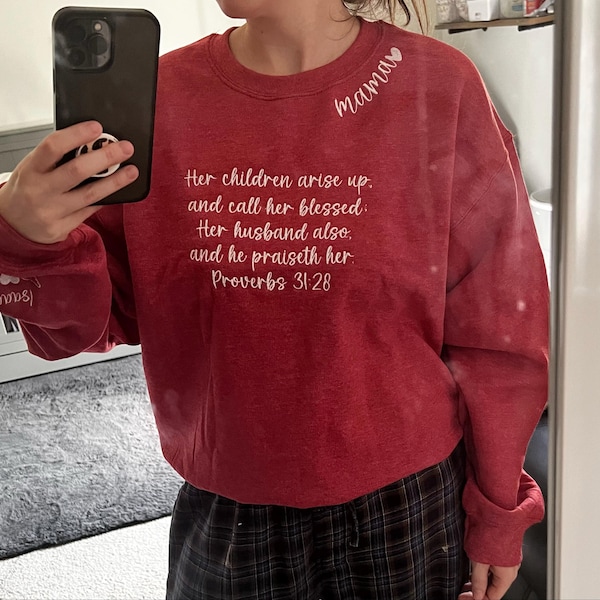 Custom Mama Embroidered Sweatshirt With Kids Names on Sleeve ...