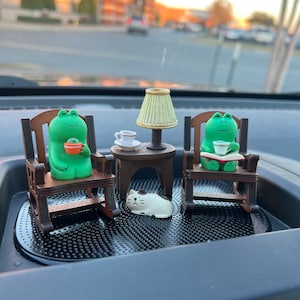 Cute Car Dashboard Decor Mini Frog Cat Ornament Car Accessories Decor ...