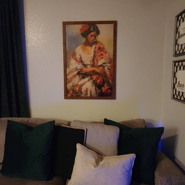 Mexican Folk Art Antique Oil Painting, Rustic Hispanic Botanical Home ...
