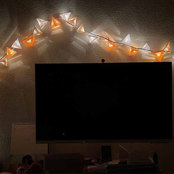 Geometric Paper Lanterns LINEAR DREAMS Handmade Garland Neutral Wedding ...