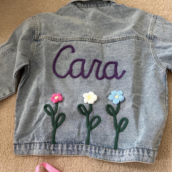 Personalized Kids Name Jean Jacket, Custom Girls Toddler Name Letter ...