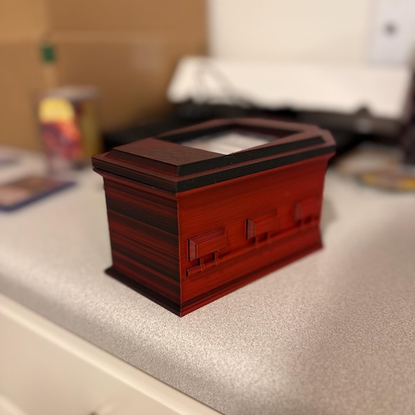 Personalized Gothic Coffin Commander Deck Box - Fits 100+ Double ...