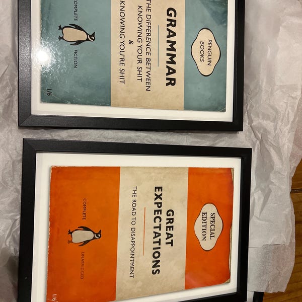 Custom Penguin Book Cover Poster | Personalised Vintage Book Print ...