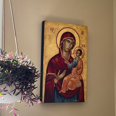 Virgin Mary Icon,hand Made Orthodox Icon , Christian Icon,byzantine Art ...