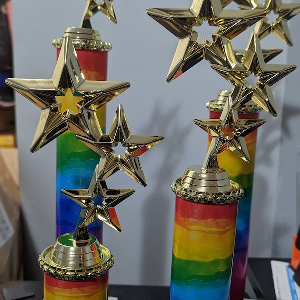 Rainbow Design Trophy With Choice of Figure. Numerous Trophy Heights ...
