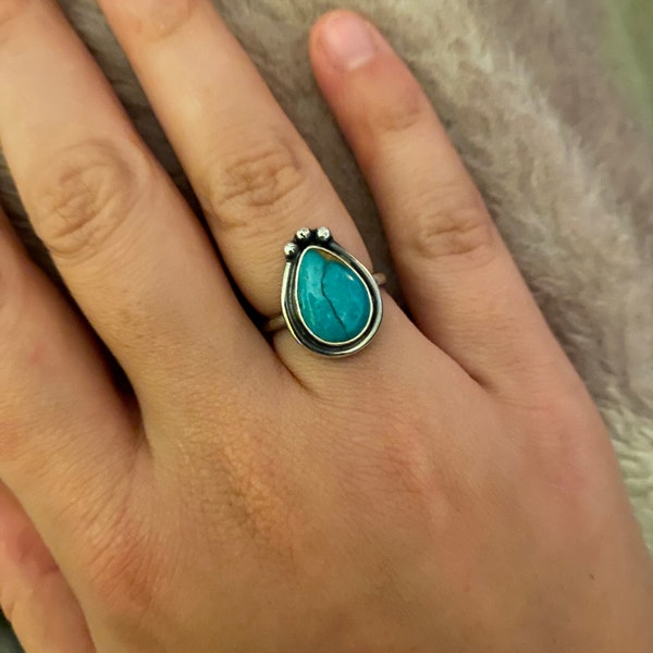 Royston Ribbon Turquoise Ring, Made to Order Turquoise Ring, Sterling ...