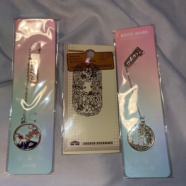 Charm Metal Bookmark With Clip | Cute Style Metal Bookmarks | Chain ...