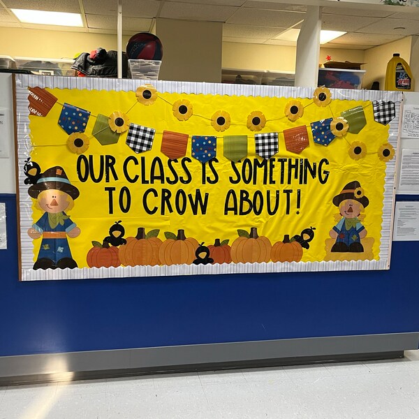 Scarecrow Pumpkin Patch - Autumn - Fall Bulletin Board Kit - Etsy