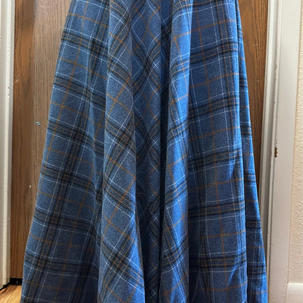 Wool Skirt, Long Wool Plaid Skirt, Tartan Wool Maxi Skirt, Vintage ...