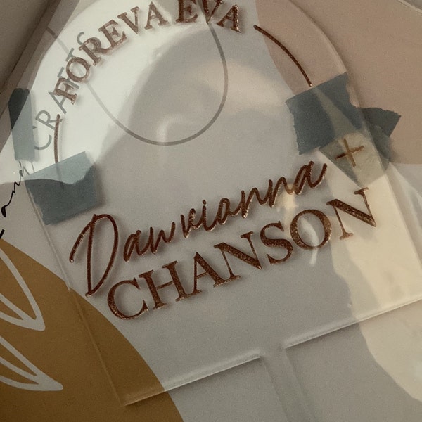 Custom Name Arch Acrylic Cake Topper Modern Arch Cake Topper Custom ...