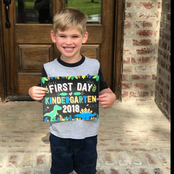 Dinosaur First Day of Kindergarten Sign Instant Download Dinosaurs ...
