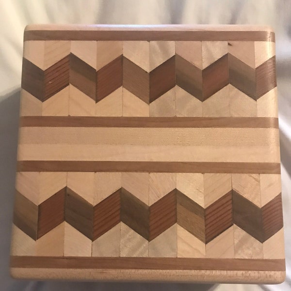 Checkered Wooden Cutting Board | Handmade Butcher Block Style | Durable ...