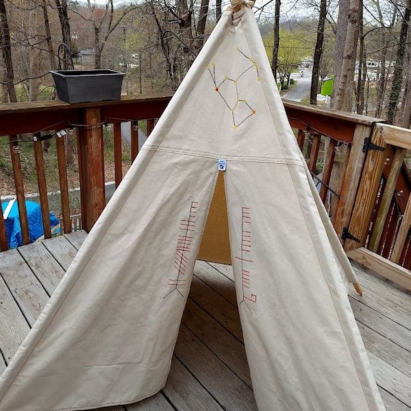 Kids Canvas Teepee Sewing Pattern, Kids Tent, Play Tent Pattern, Easy ...