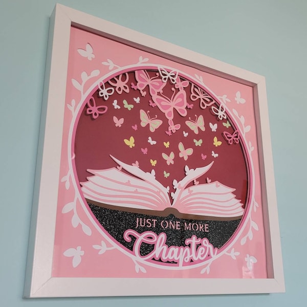 3D Book With Butterflies Shadow Box, Floral Layered Paper Art, 3D ...