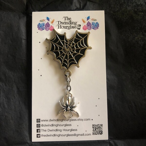 SPIDERWEB ENAMEL PIN, Spider Pin, Web Pin, Spider Web Pin, Horror Pin ...