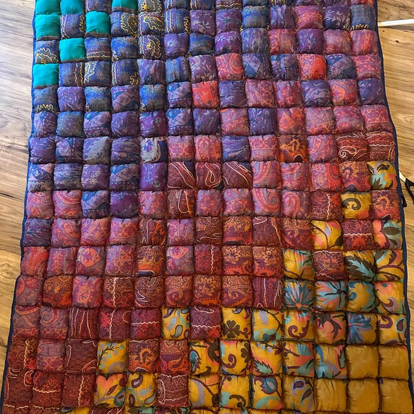 Ombre Puff Memory Quilt Grief Blanket - Memory Throw Made From a Loved ...