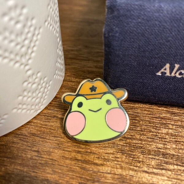 Cowboy Frog Enamel Pin, Cute Froggy Gift - Etsy
