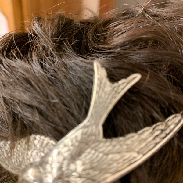 Silver Sparrow Hair Barrette - Silver Sparrow - Silver Swallow Barrette ...
