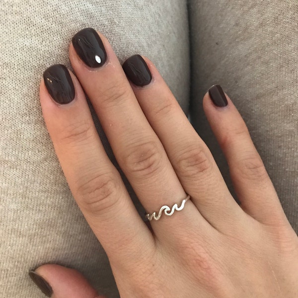 925 Sterling Silver Wave Ring, Surfer Ring, Silver Surf Ring, Surf ...