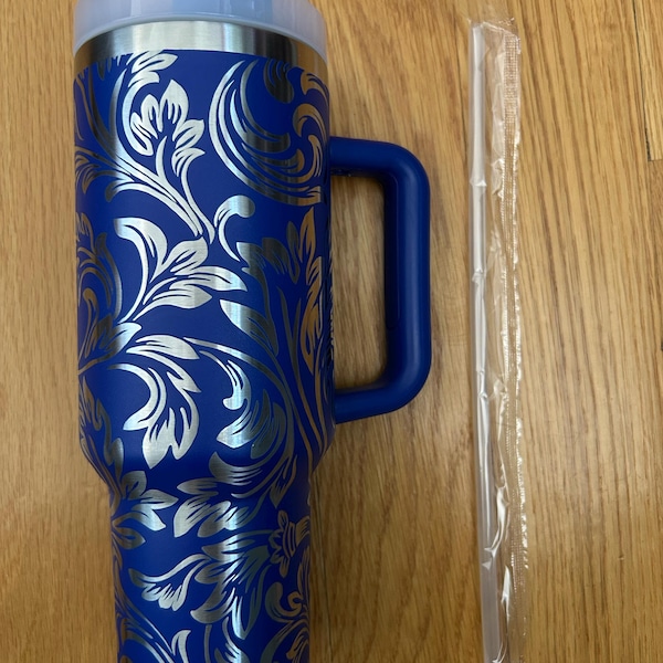 Roses 40oz Stanley OR Generic Laser Engraved Tumbler, Floral Gifts ...