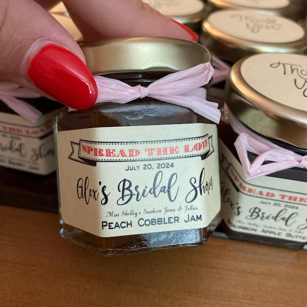 60-80 2oz Personalized Rustic Wedding Jam Favor, Fall Wedding Jam Jar ...